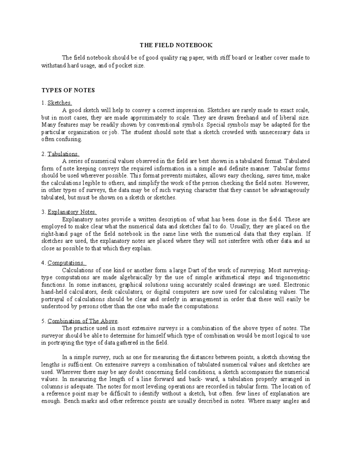 Field Notebook Guide for Surveying: Essentials and Practices - Studocu