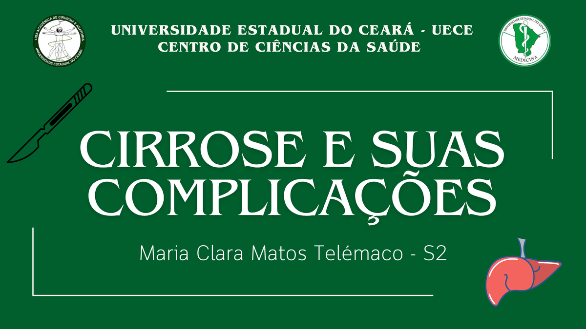 Cirrose e suas complicaç Ões - Maria Clara Matos Telémaco - S ...