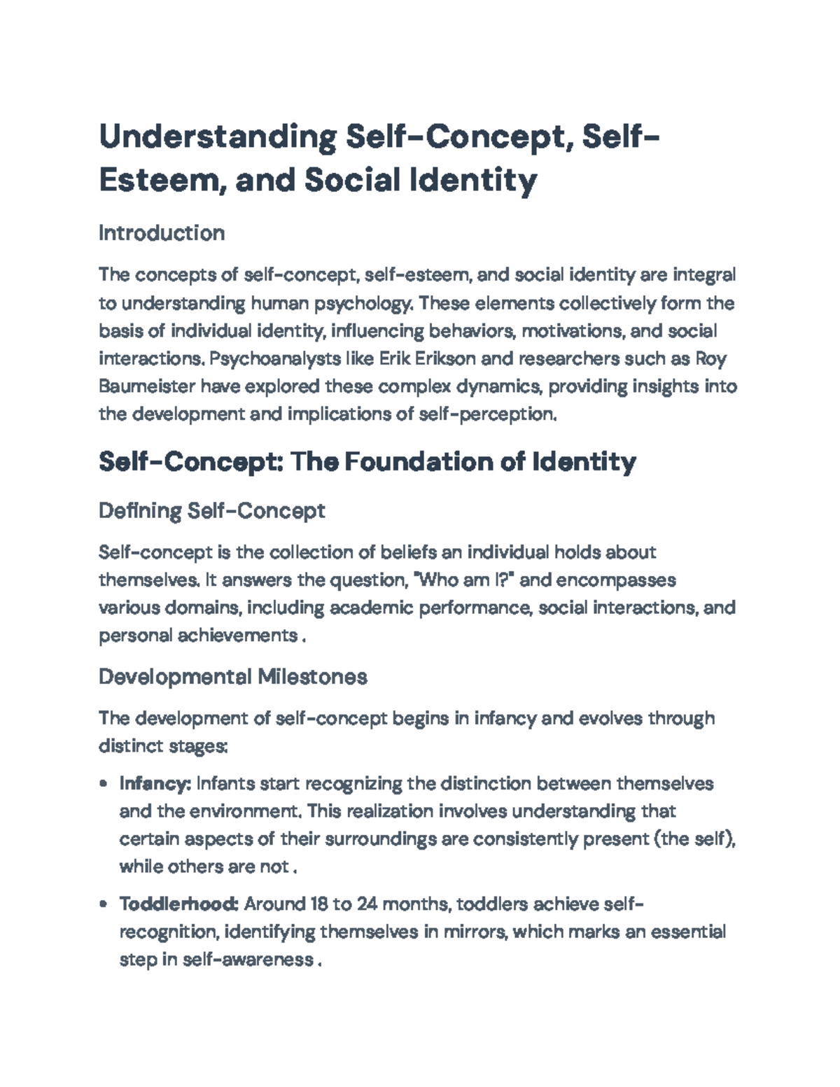 Understanding Self-Concept, Self-Esteem, and Social Identity in ...
