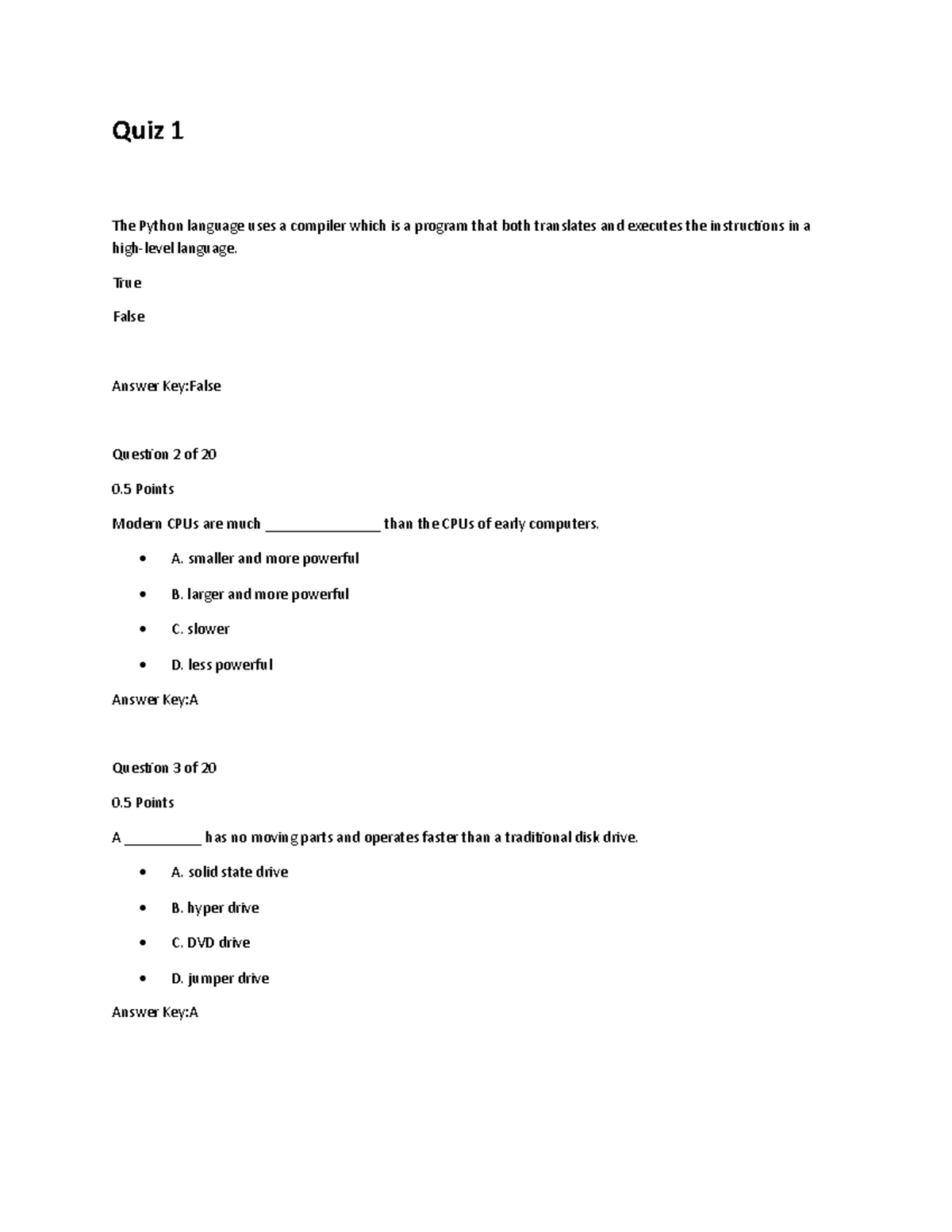 Quiz 1 & 2: Python Programming Fundamentals - Studocu