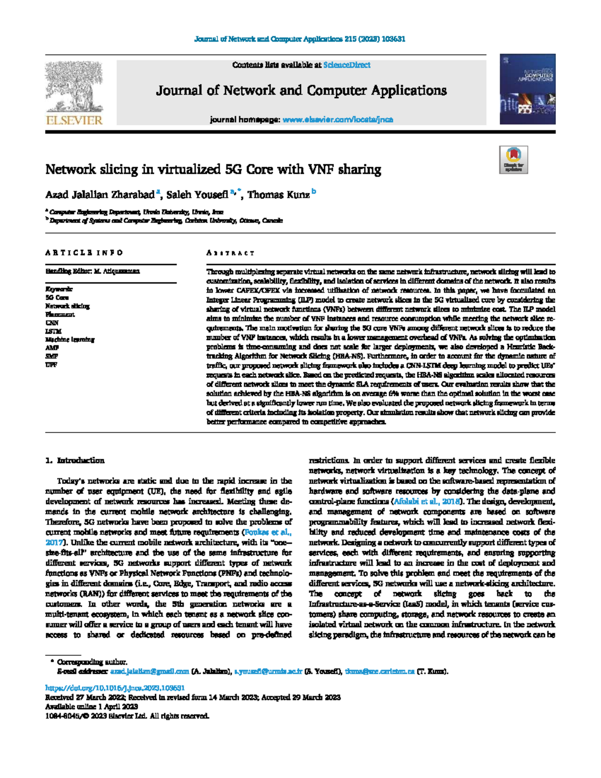 5G Core Network Slicing: Optimization and VNF Sharing Strategies - Studocu