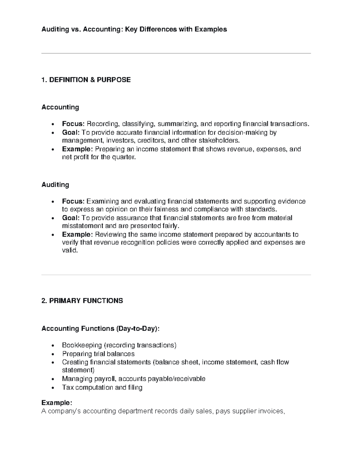 Auditing vs. Accounting: Key Differences Explained (ACCT 101) - Studocu