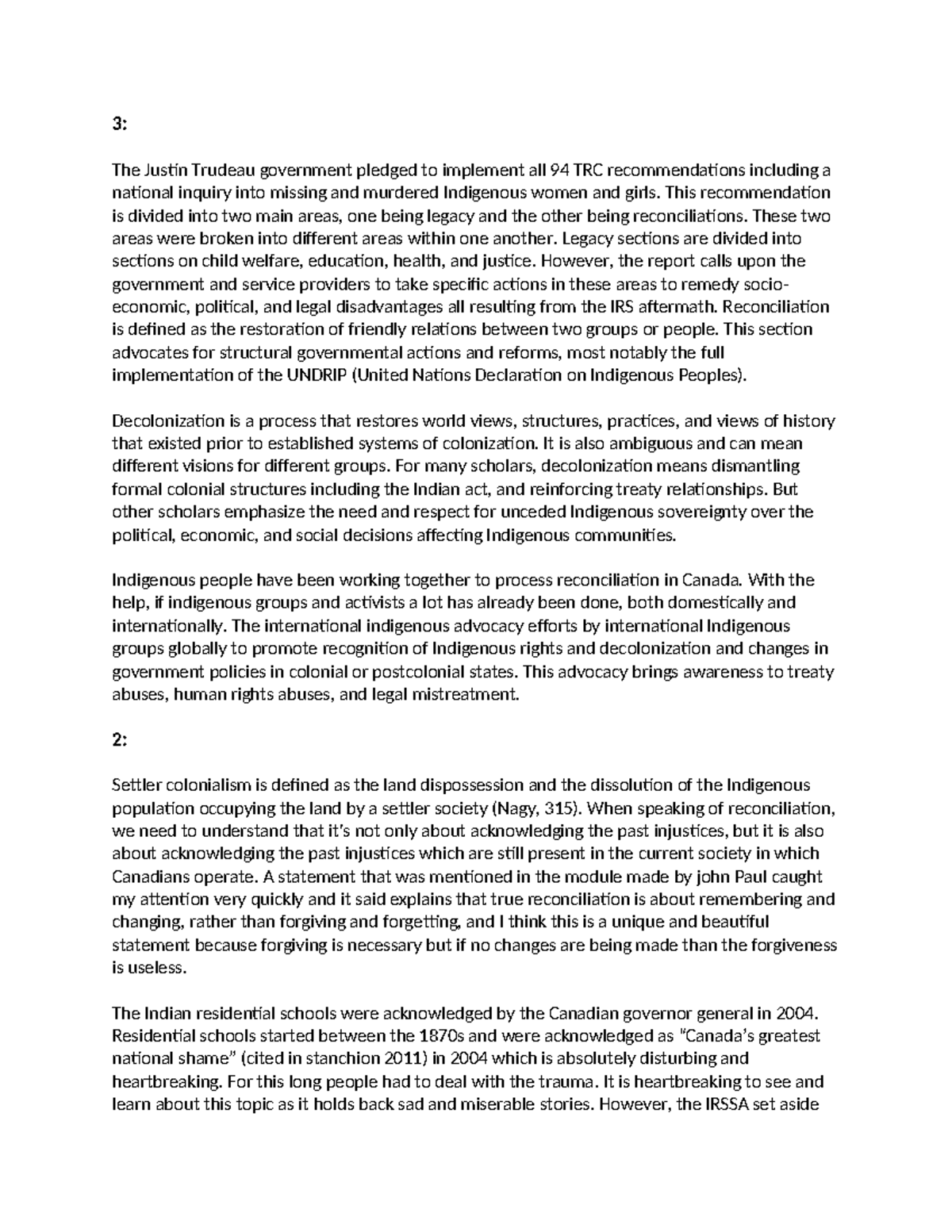 Reflective Journal 10: Reconciliation and Indigenous Rights in Canada ...