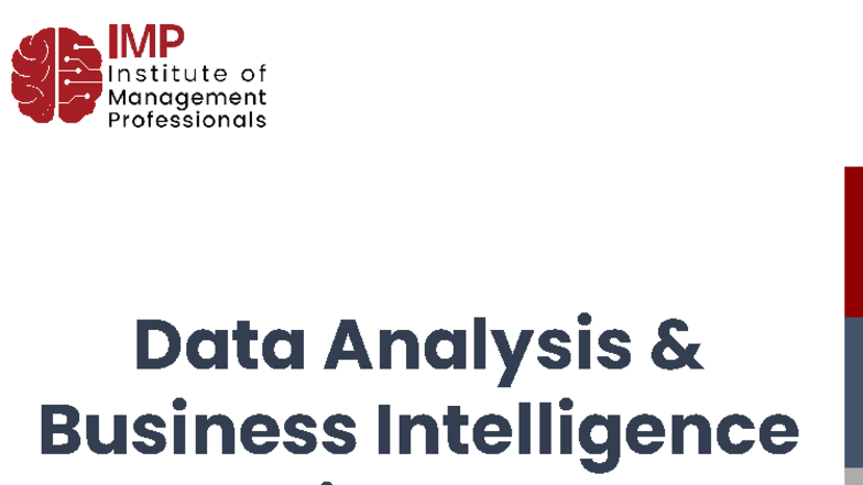 Data Analysis & Business Intelligence Diploma (IMP) - Studocu