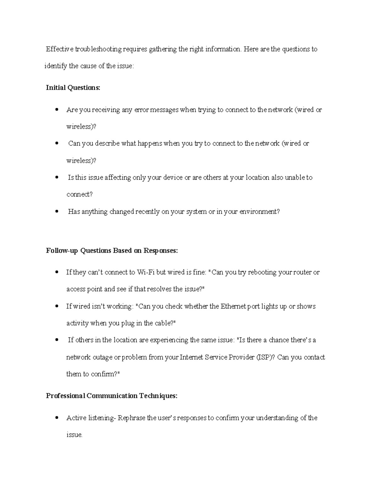 5-2 short mid - Module 5 assignment - Effective troubleshooting requires gathering the right ...