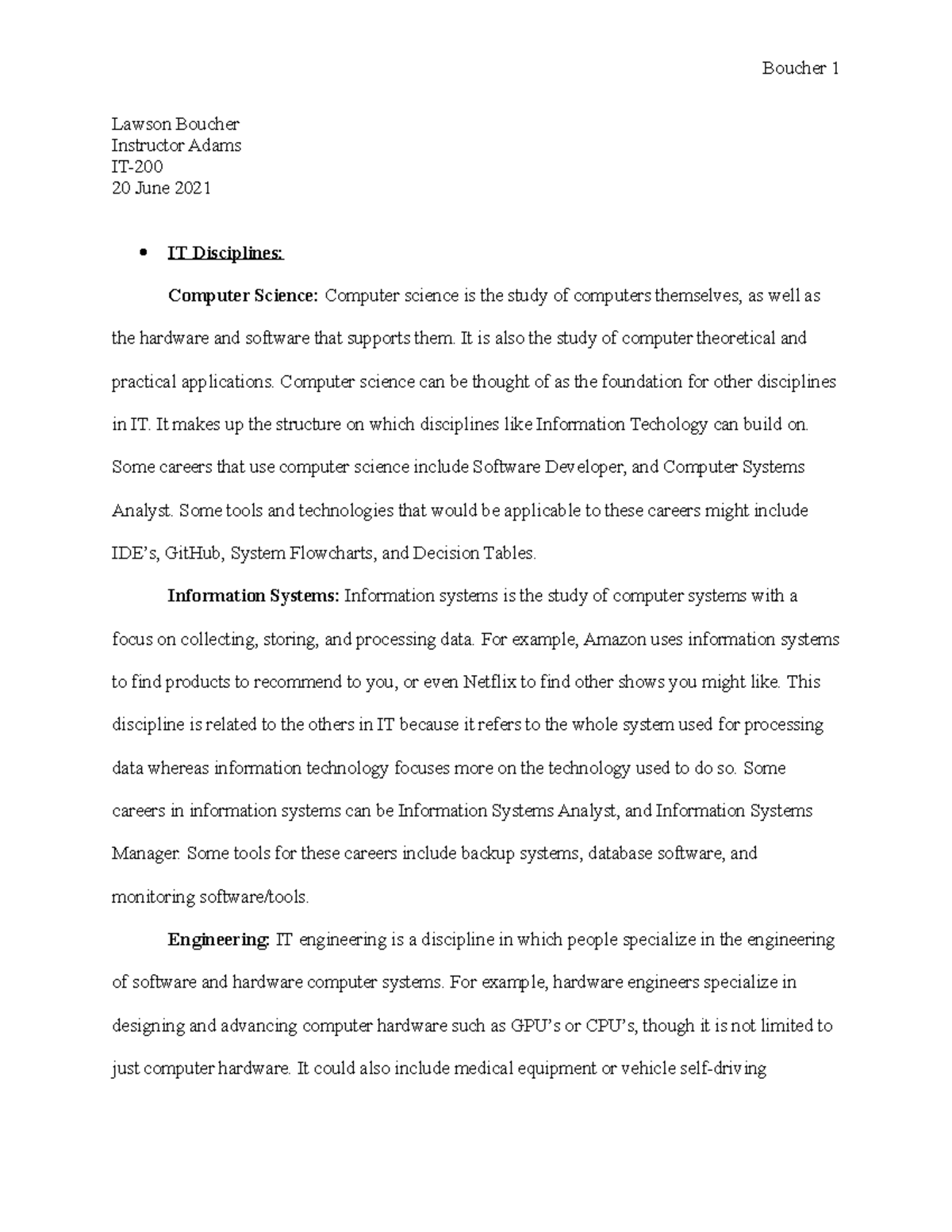 IT-200 7-2 Project - Lawson Boucher Instructor Adams IT- 20 June 2021 ...