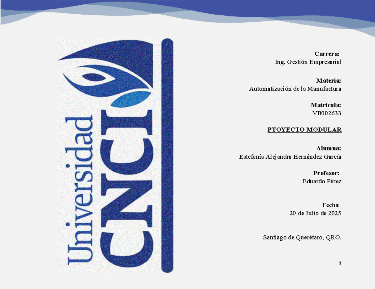 Proyecto Modular: Automatización en la Manufactura - Ejemplos y ...