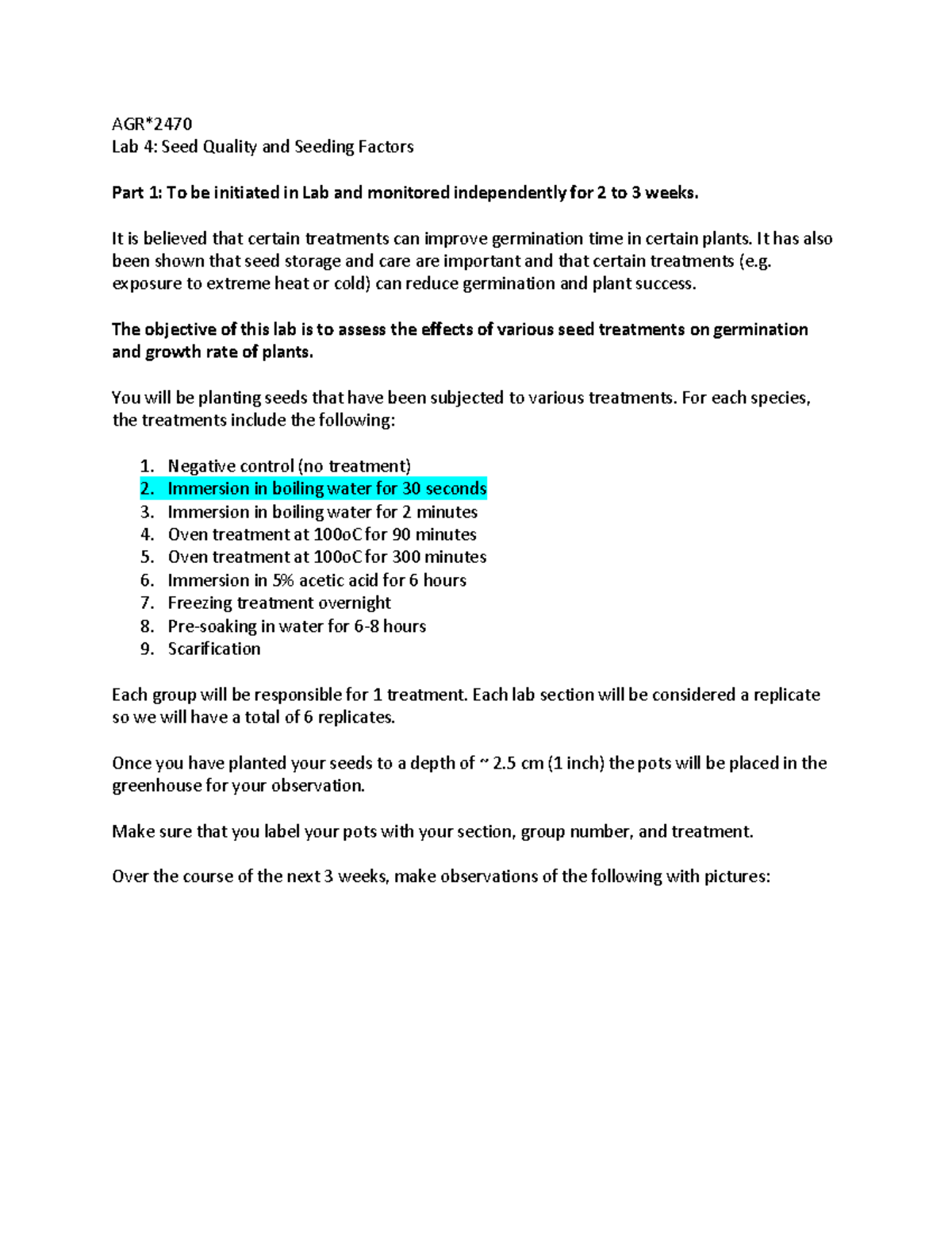 Lab 4 Worksheet - Seed Quality - AGR* Lab 4 : Seed Quality and Seeding ...