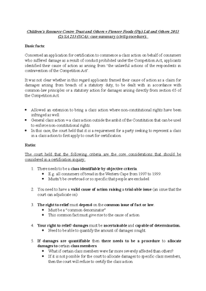 Civil Proc Discovery - summaries - Civil Procedure – Discovery By ...