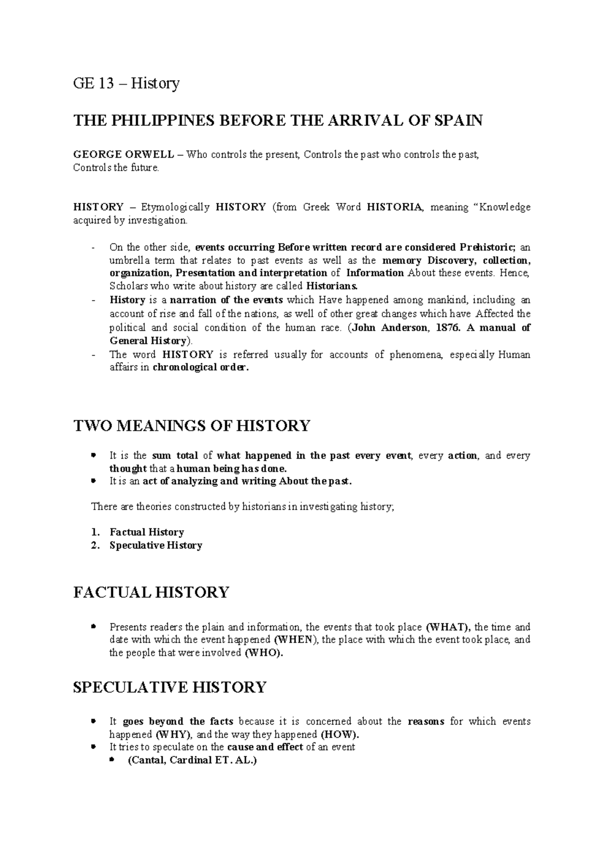 GE 13 History: The Philippines Before Spanish Arrival and Its Early ...