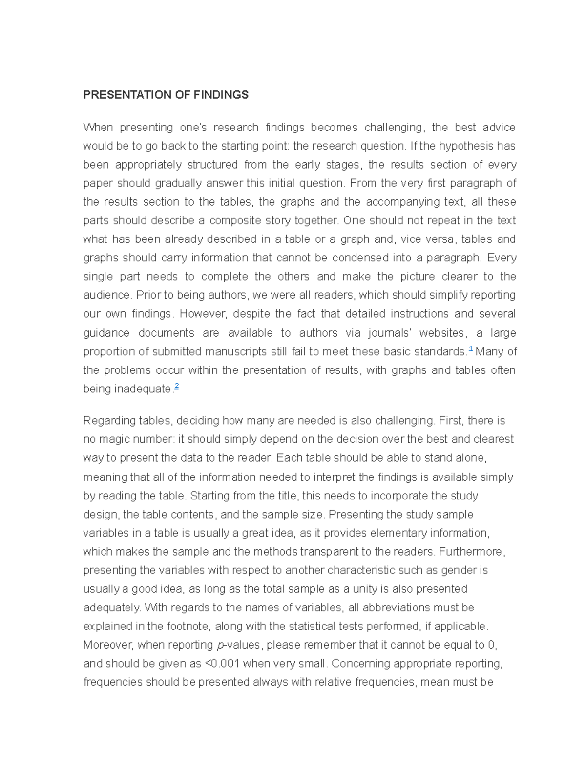 Effective Presentation of Research Findings: Key Considerations - Studocu