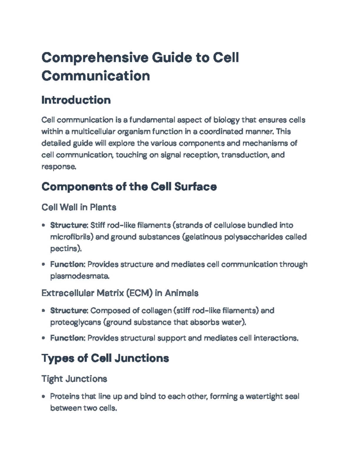 Comprehensive Guide to Signal Transduction & Cell Communication - Studocu