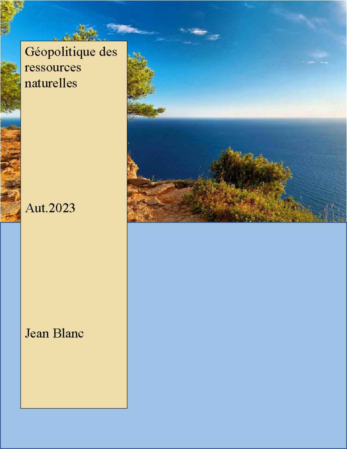 Géopolitique des Ressources Naturelles - Aut. 2023 - Studocu