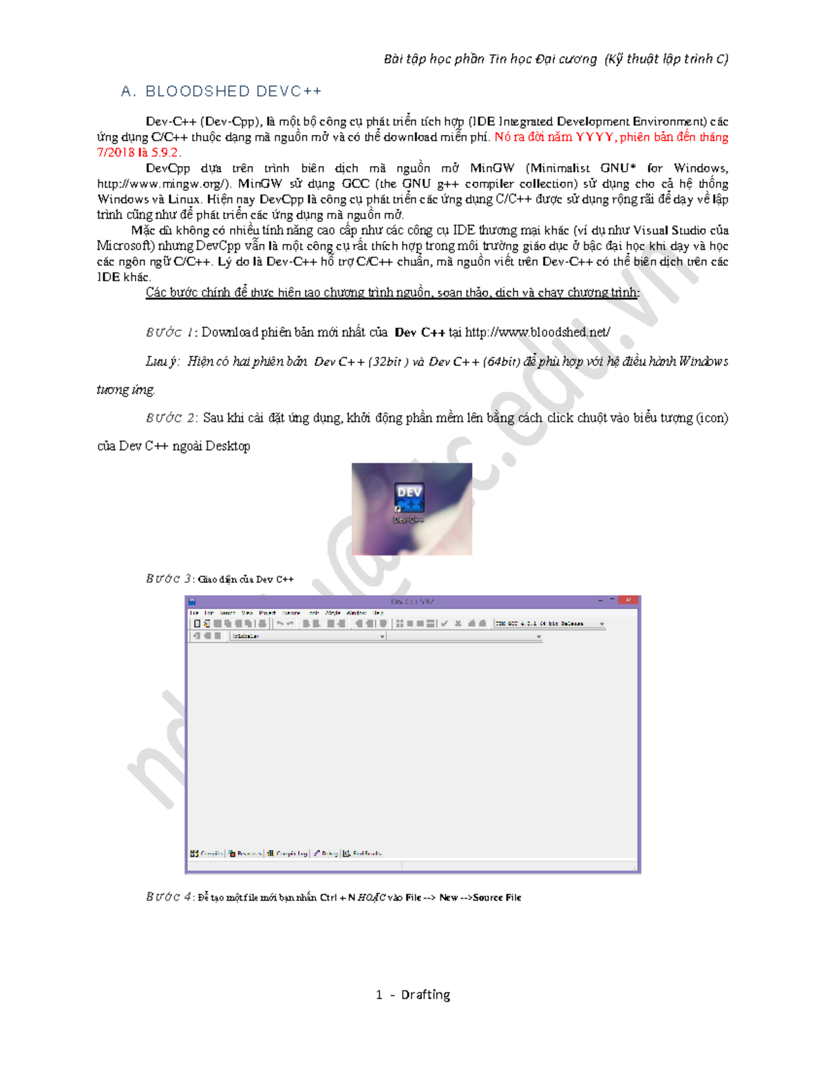 Practice 1 - Getting Started with Dev-C++ and C Programming - Studocu