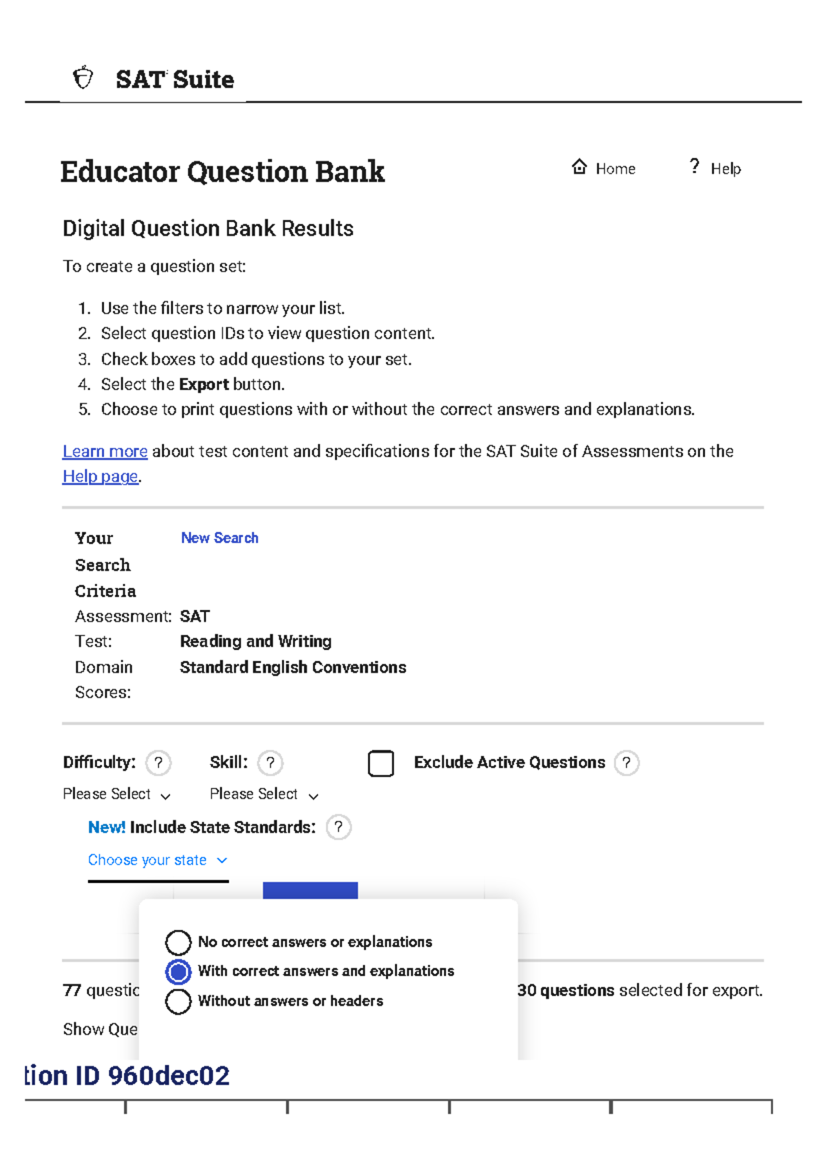 SAT Reading and Writing Standard English Conventions Question Bank ...