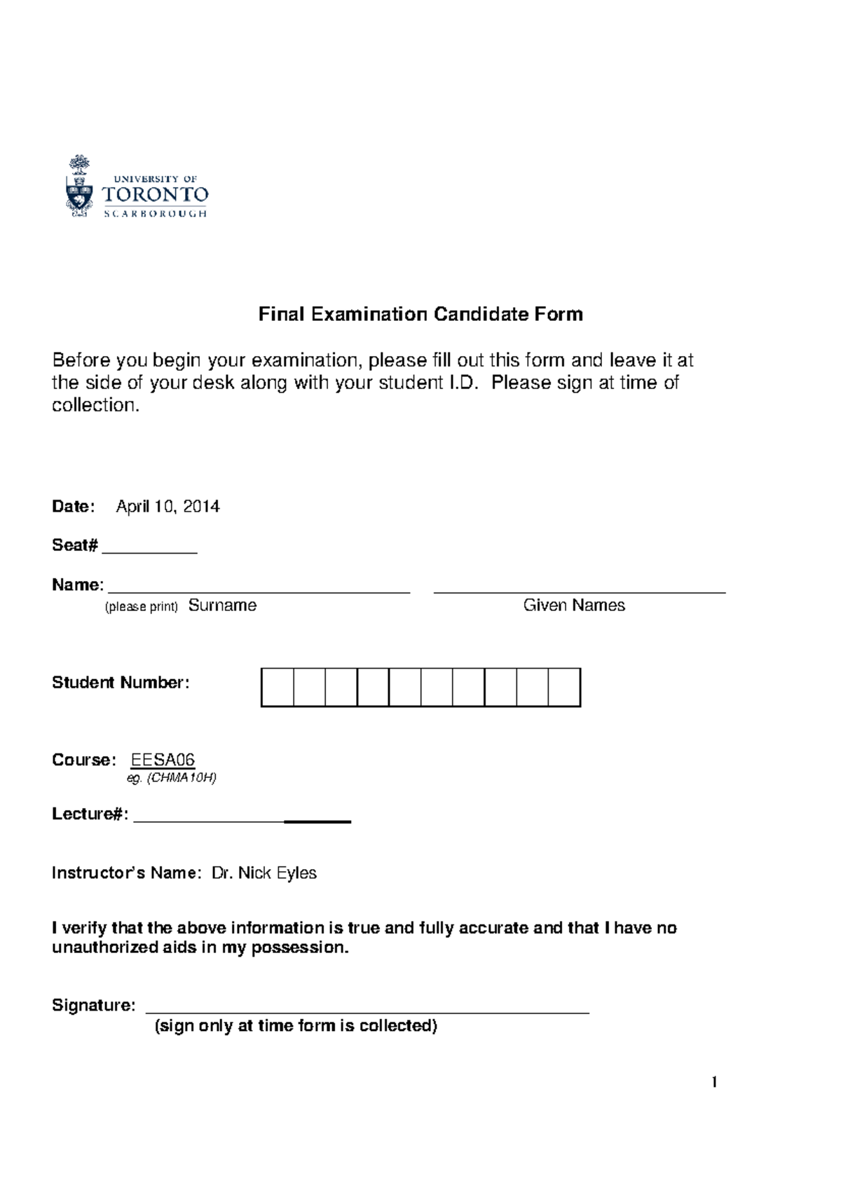 Pdfcoffee - Final Examination Candidate Form Before you begin your ...