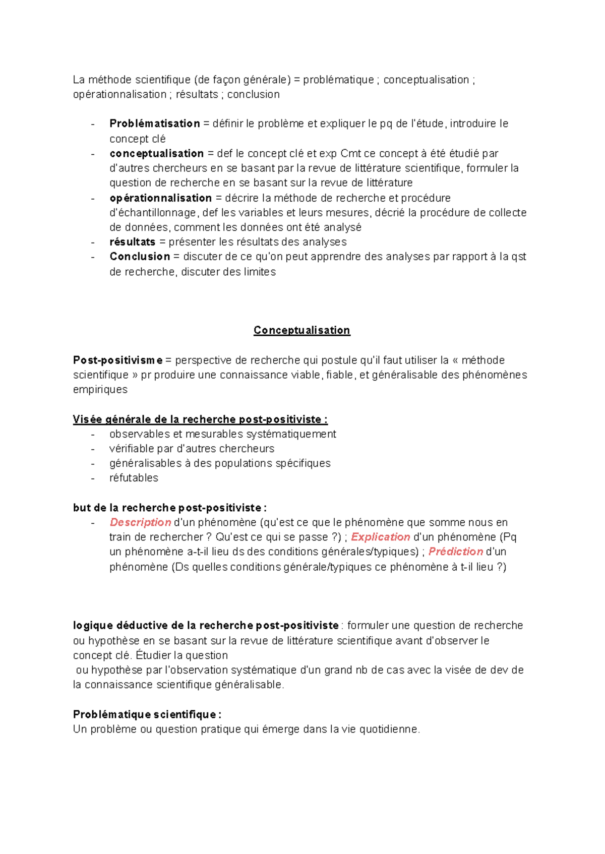 Fiche de Révision Méthodologique sur la Méthode Scientifique - Studocu