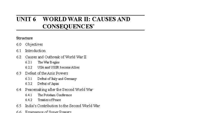 Unit 6: WWII Causes, Rise of Fascism, and Allied Dynamics - Studocu