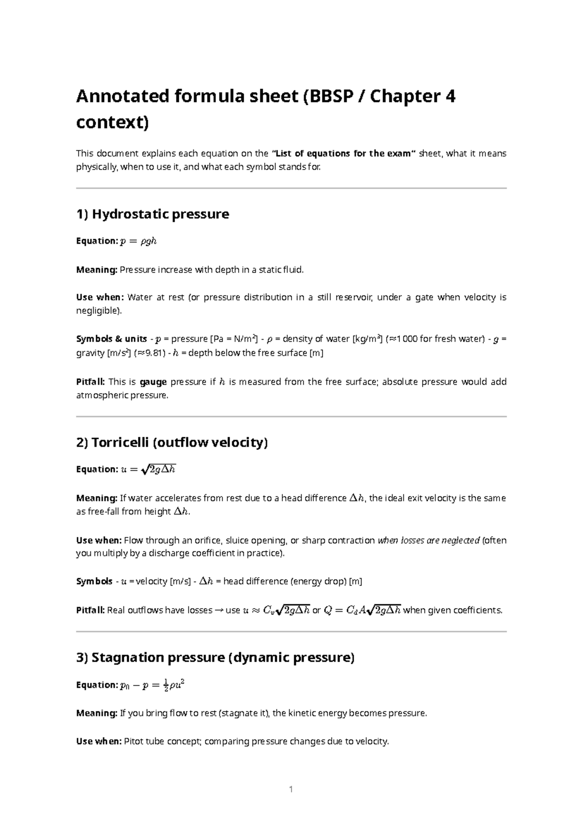 Annotated Formula Sheet – BBSP Chapter 4 Exam Guide - Studeersnel