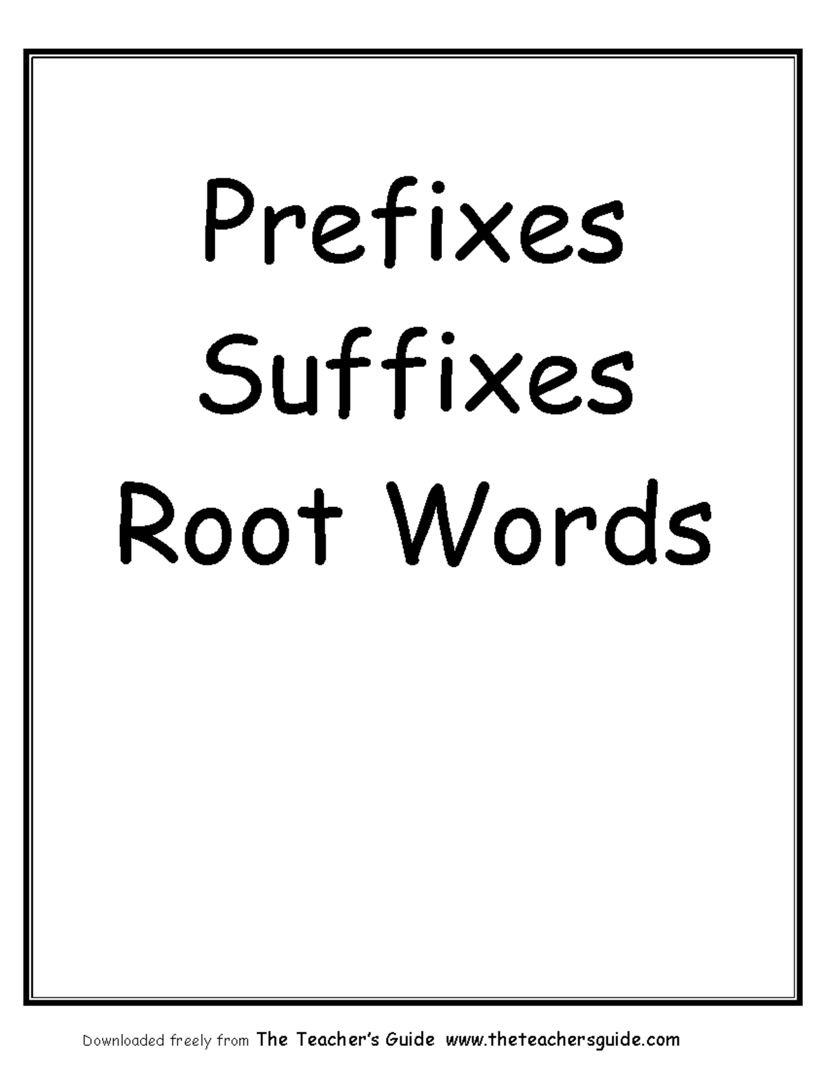 Prefixes, Suffixes, and Root Words Study Guide for Language Arts - Studocu