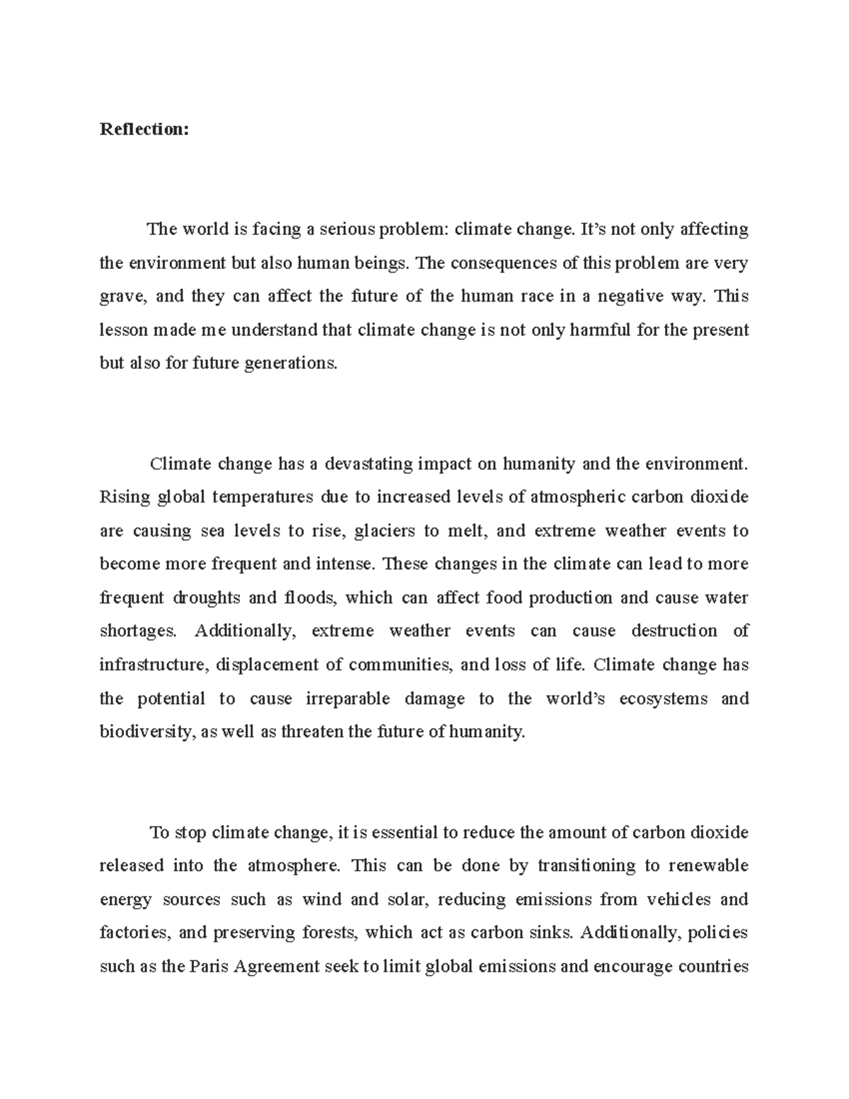M4 Reflection on Climate Change: M5 Strategies to Combat Issues - Studocu