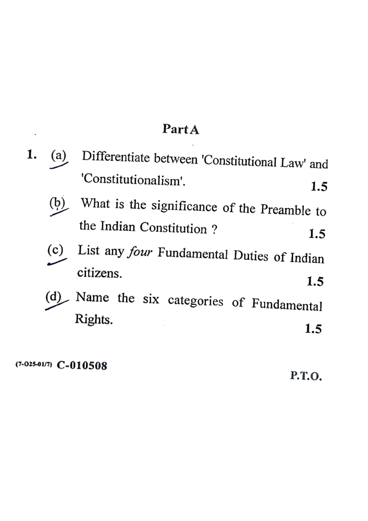 Indian Constitution - Notes (Course Code: P.A. 1) - Studocu