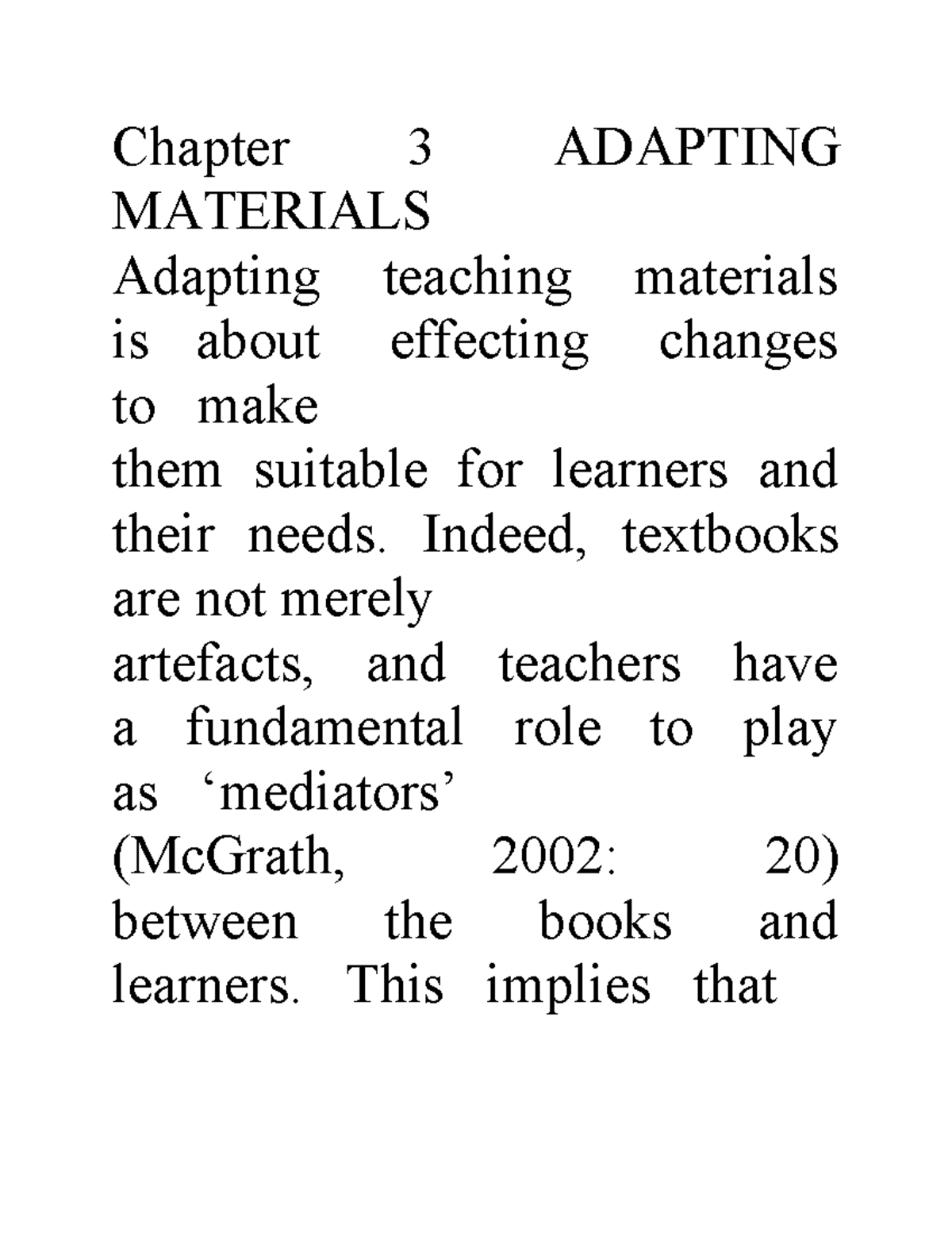 Adapting Teaching Materials for Effective Language Learning: Chapter 3 ...