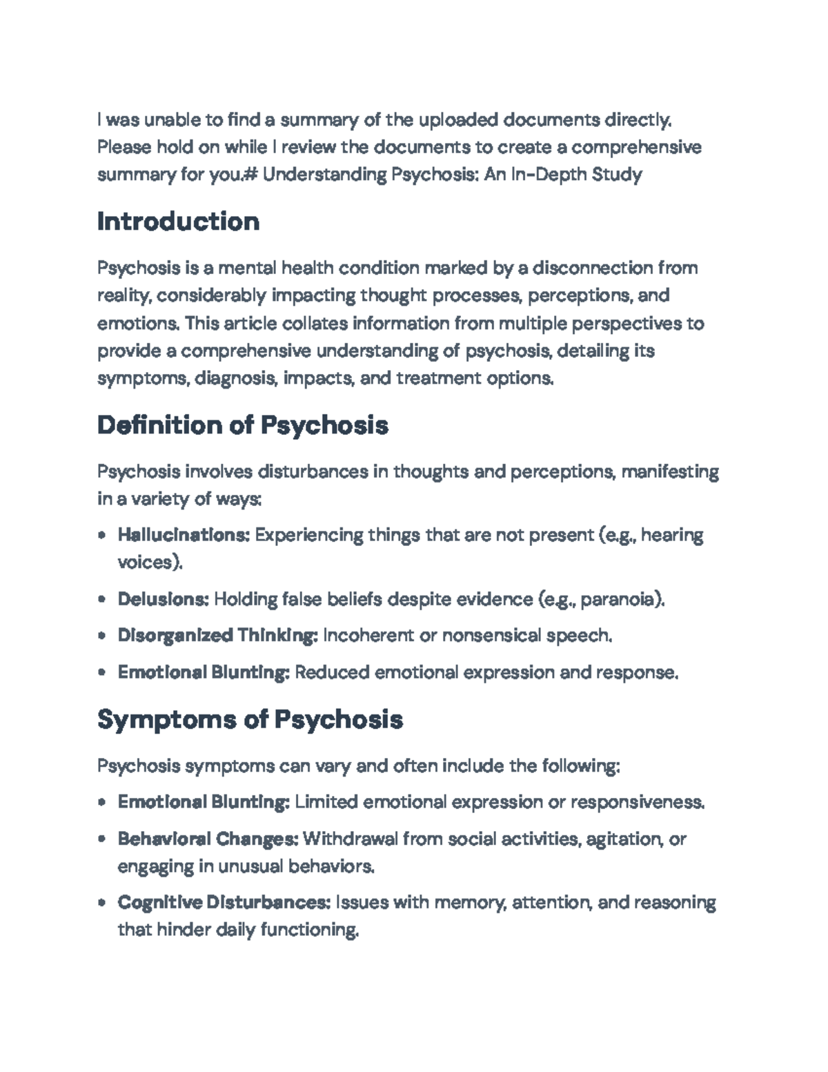 Understanding Psychosis: Symptoms, Diagnosis, and Treatment Methods - I ...