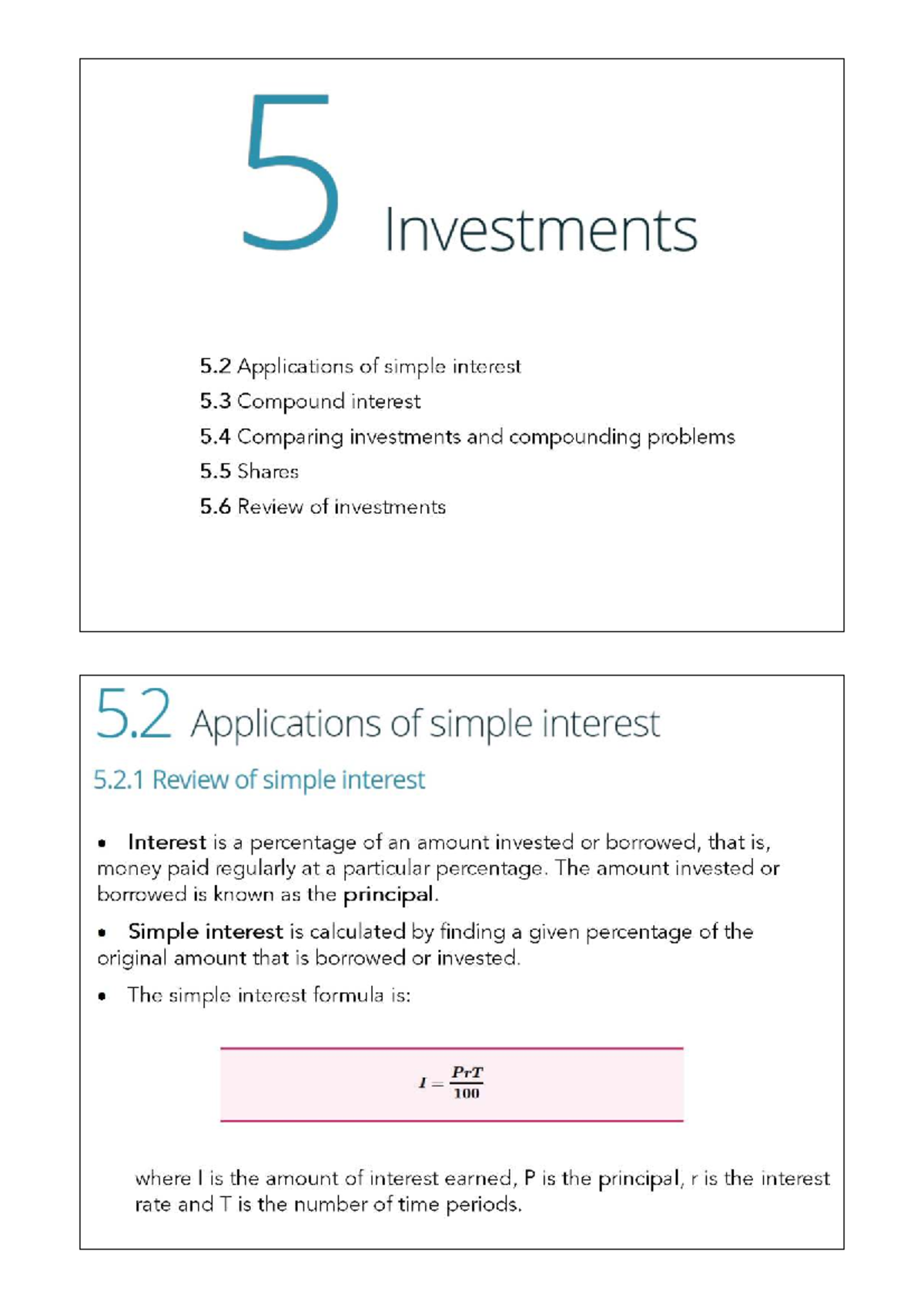 01 Applications of simple interest - 2 Review of simple interest ...