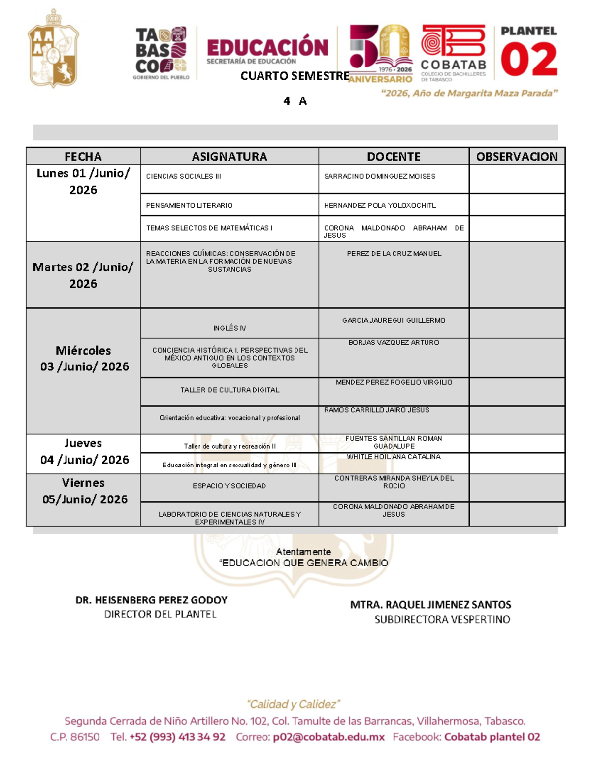 2DA Evaluación Sumativa - Cuarto Semestre 26 B - Studocu
