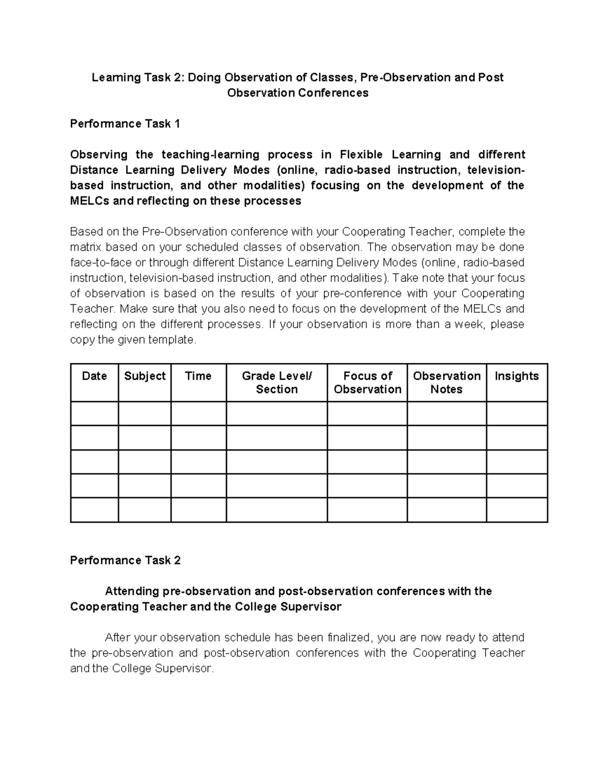 Learning-Task-2 - Summary Bachelor of Science in Technical-Vocational ...