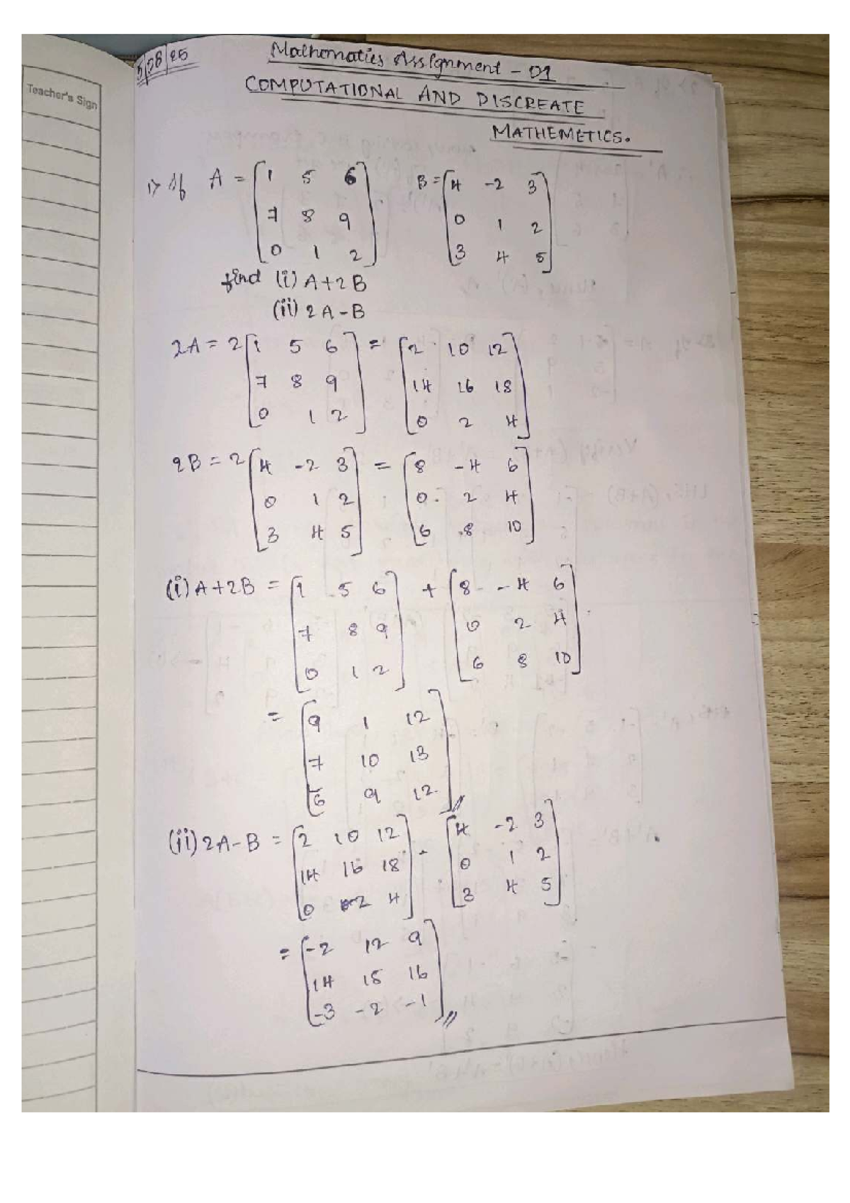 Mathematics 01: Computational and Discrete Math Assignment - Studocu