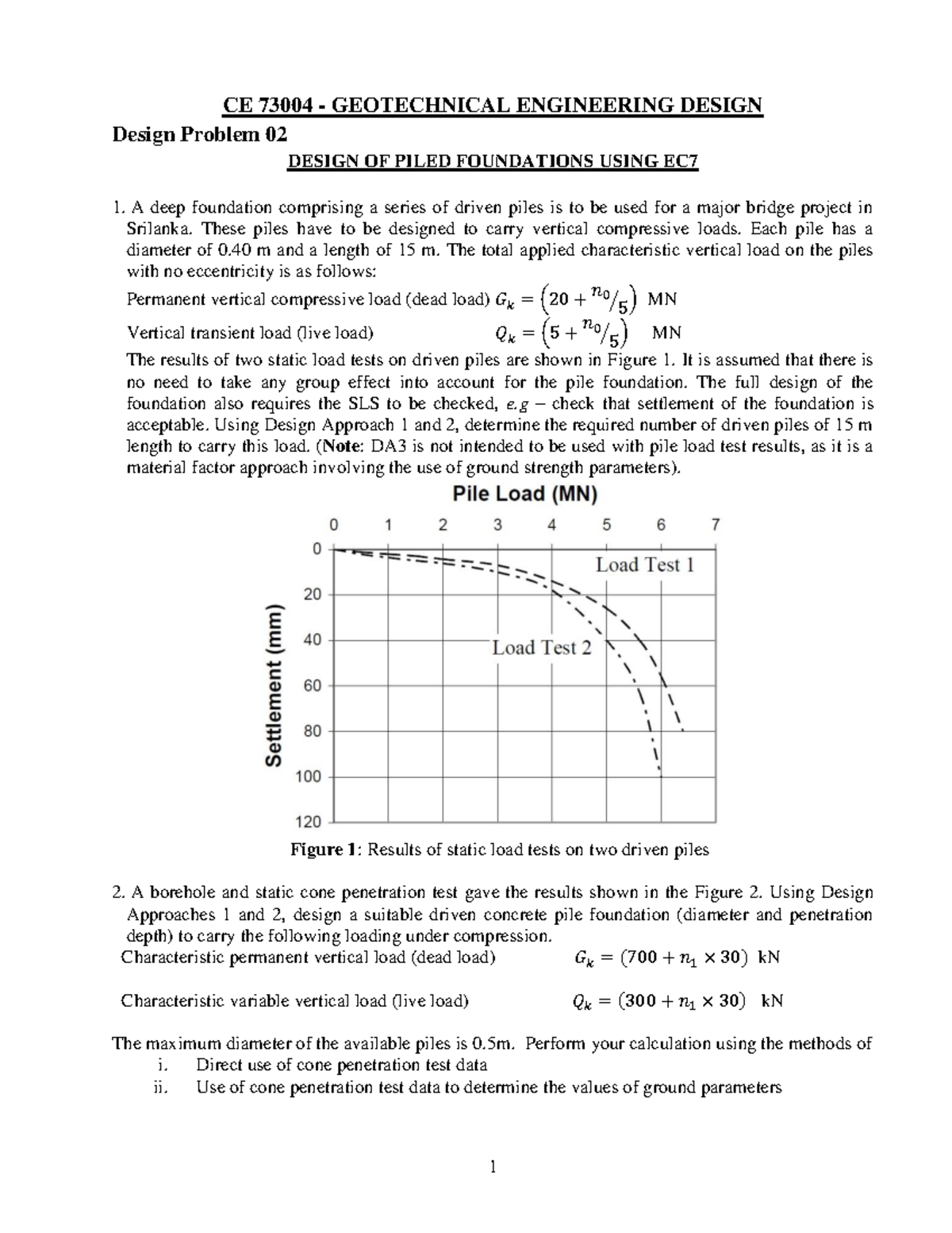 CE 73004 - Pile Foundations Design Using EC7 for Bridge Project - Studocu