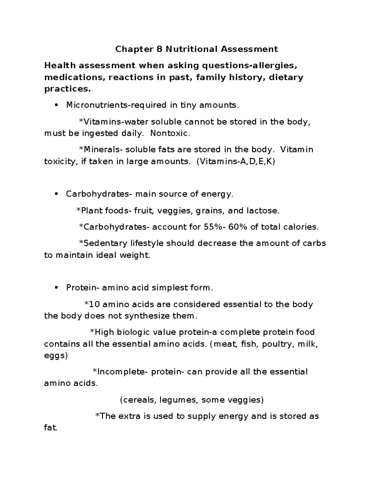 Chapter 8: Nutritional Assessment Insights and Key Concepts - Studocu