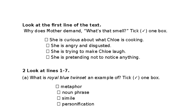 Mr Stink Chapter 8 - Analysis and Writing Prompts - Studocu