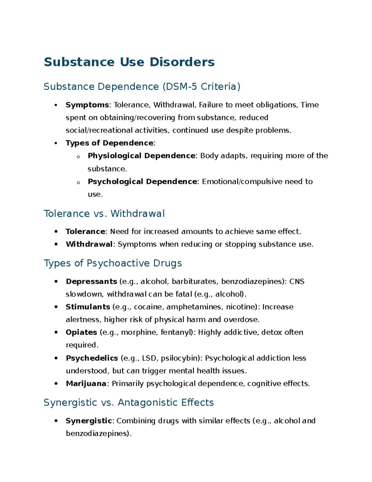 PSY 305 Exam 3 Study Guide: Substance Use & Personality Disorders - Studocu