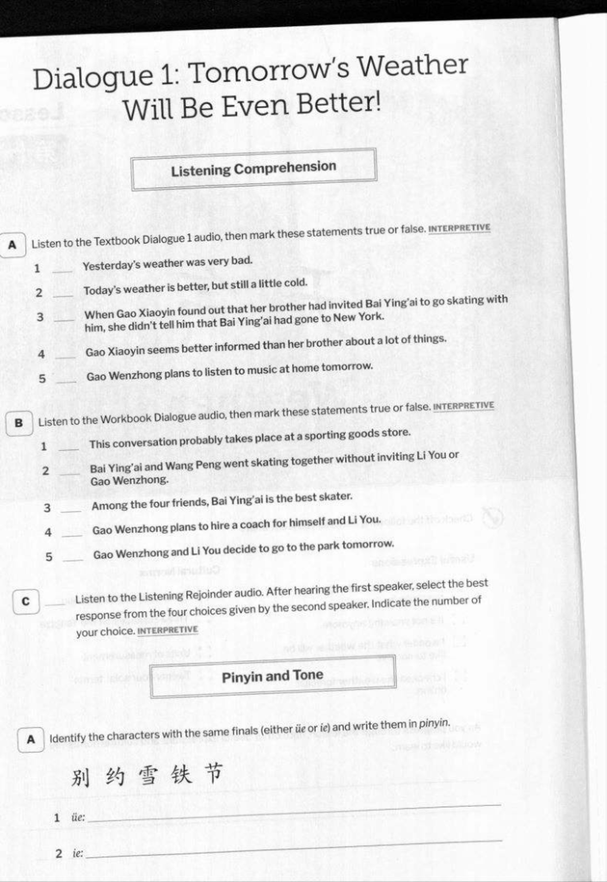 Annotated Integrated Chinese Level 1 Part 2 Workbook Notes - Studocu