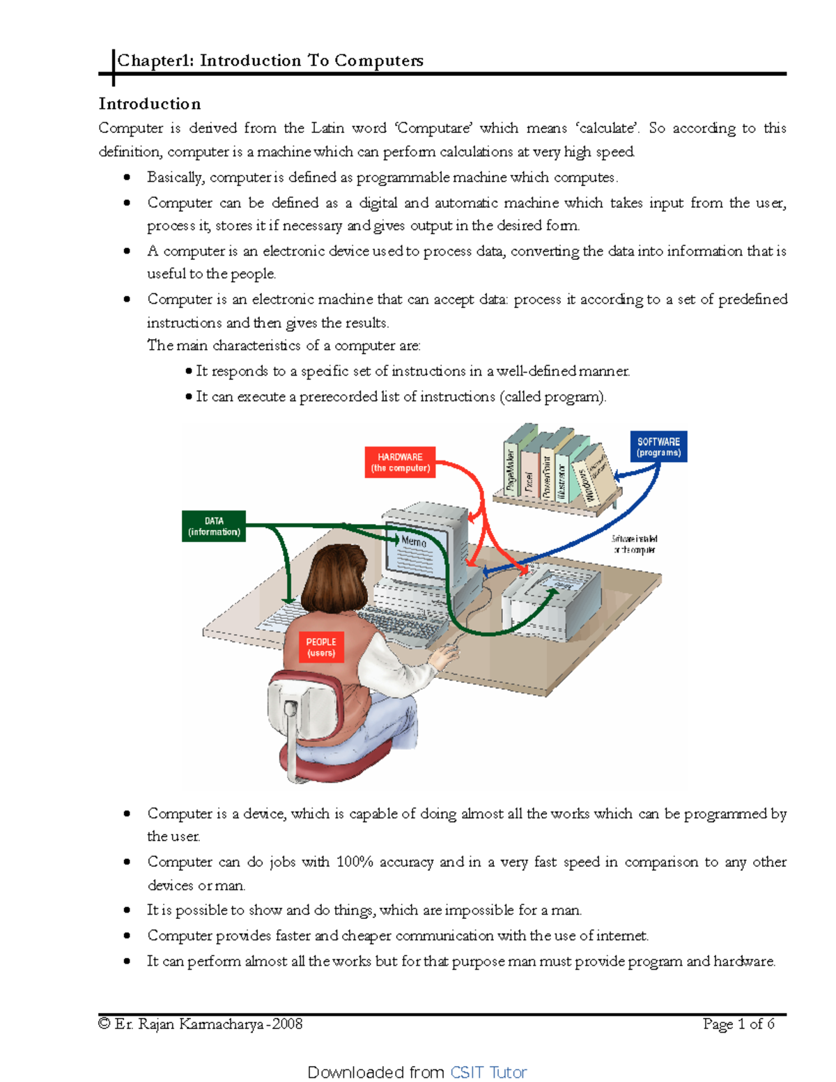 IT for BSc - Chapter 1: Introduction to Computers Notes - Studocu