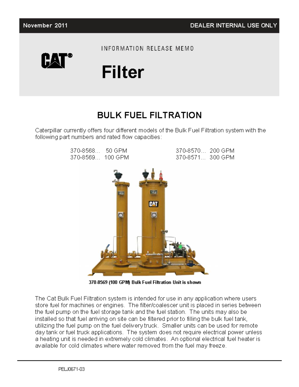 Bulk Fuel Filtration Equipment Overview IRM PELJ0671-03 - Studocu