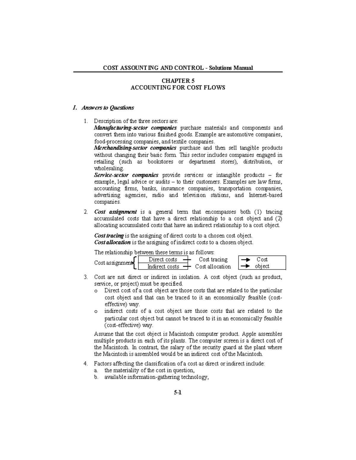 450354283 Chapter 5 COST Acctg AND Cntrl - COST ASSOUNTING AND CONTROL ...