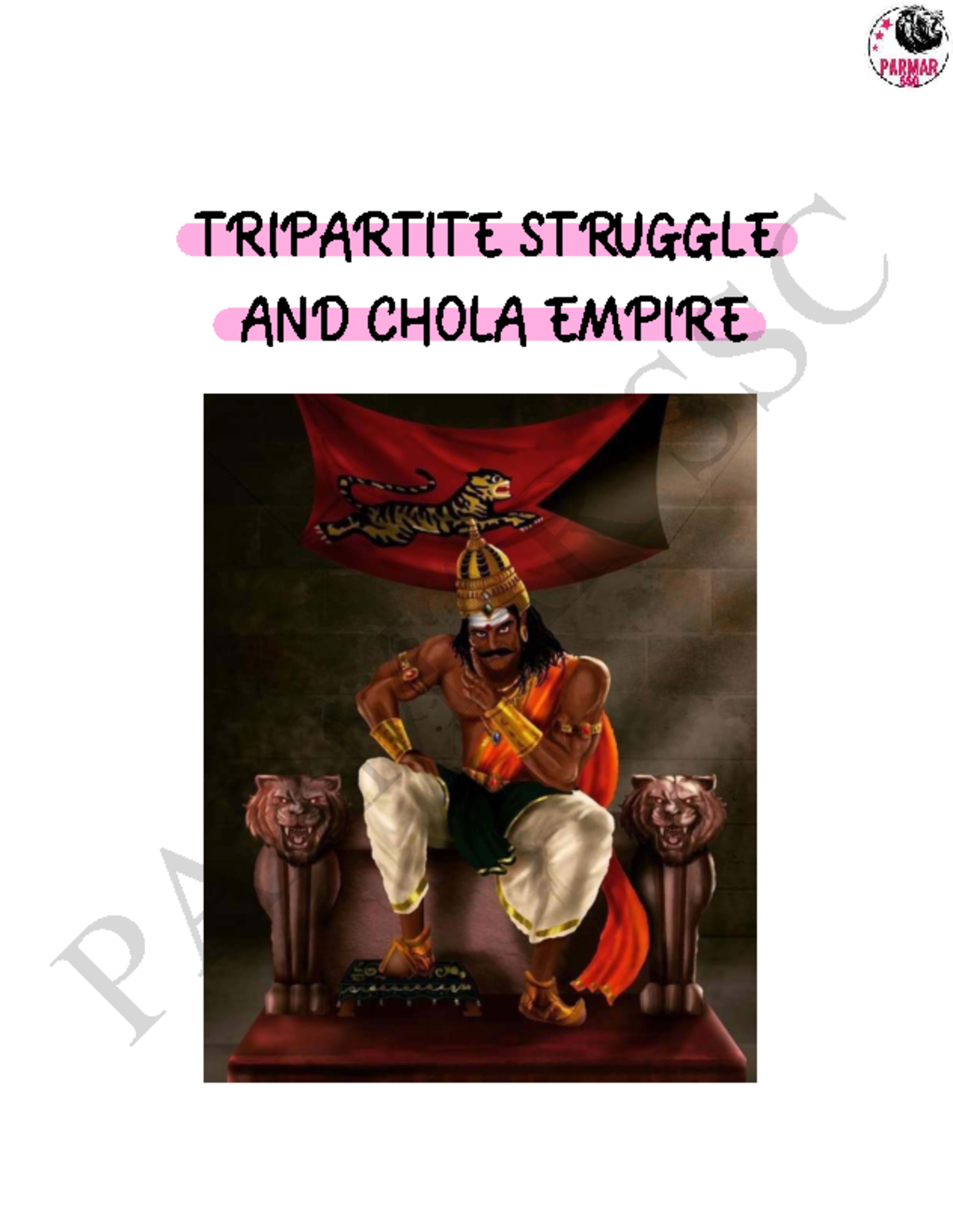 Cholas & Tripartite Struggle: History Notes (PA RM A R SS C) - Studocu