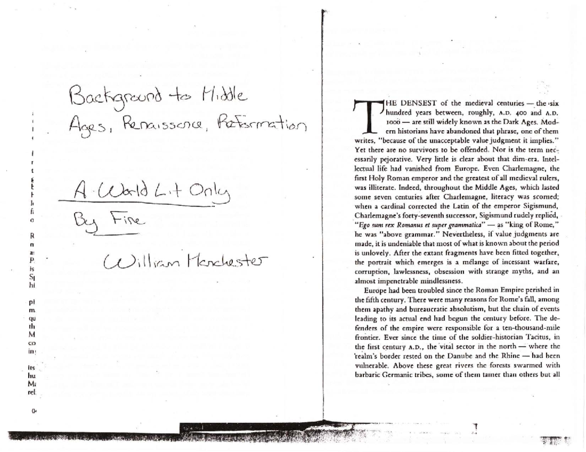 The Medieval Mind: Power, Belief, and Change in Europe (HIST 101) - Studocu