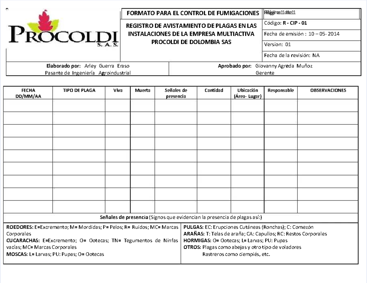 Pdf-formatos-de-registro-de-control-y-verificacion compress - FECHAFECHA DD/MM/AADD/MM/AA ...