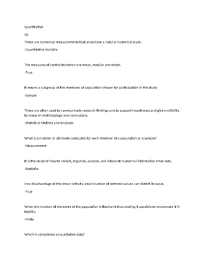 [Solved] Examples of ratio level data include distance and area eg acreage - Quantitative ...
