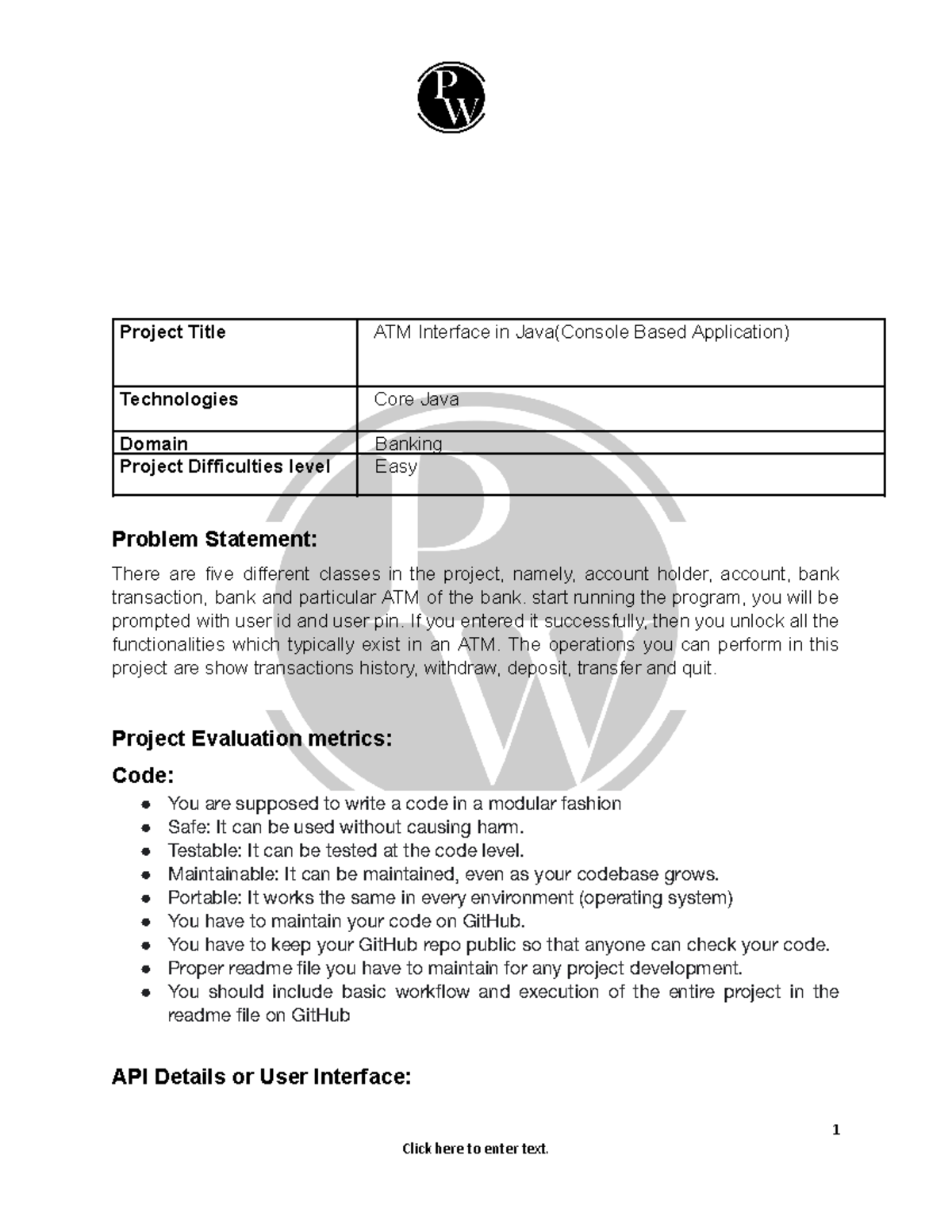 ATM Interface Project in Java: Console Application Overview - Studocu