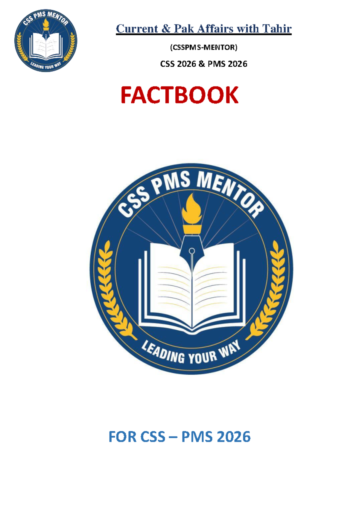 Current Pakistan Affairs Overview for CSS & PMS 2026: Key Facts and ...
