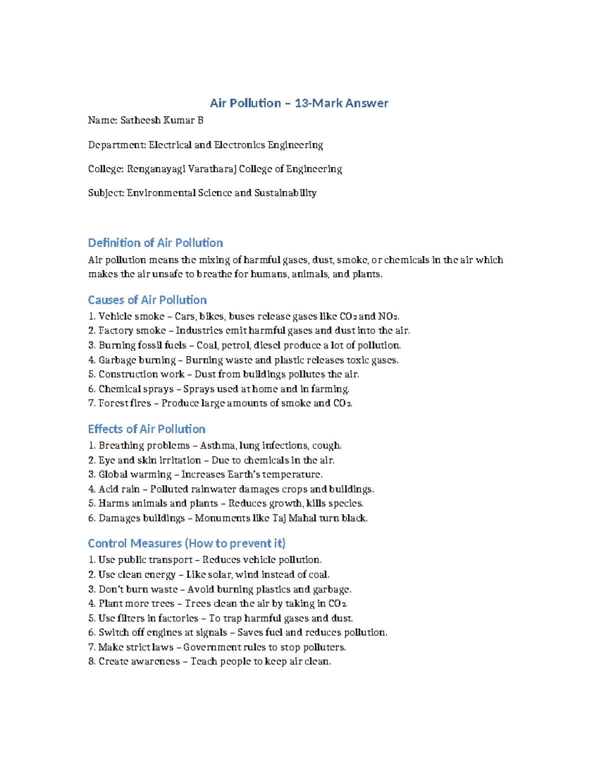Environmental Science & Sustainability: Air Pollution Overview (13 ...