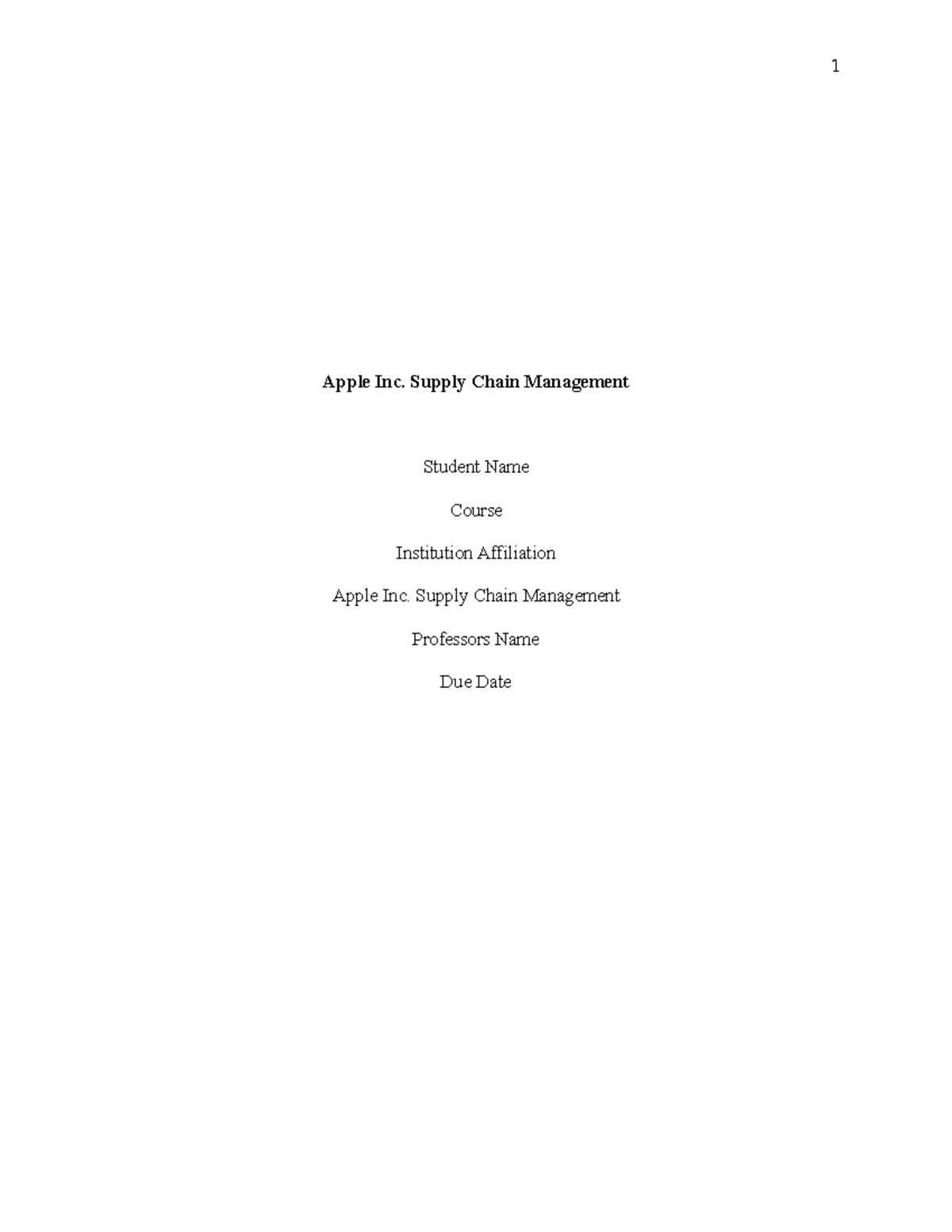 Apple Inc. Supply Chain Management Analysis - Case Study Insights - Studocu