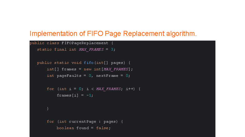 FIFO and LRU page replacement - Implementation of FIFO Page Replacement ...