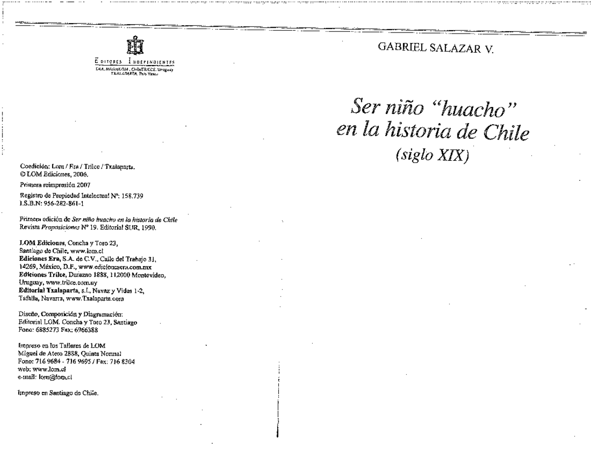 Ser Niño Huacho en Chile: Crisis, Identidad y Sociedades Vulnerables ...